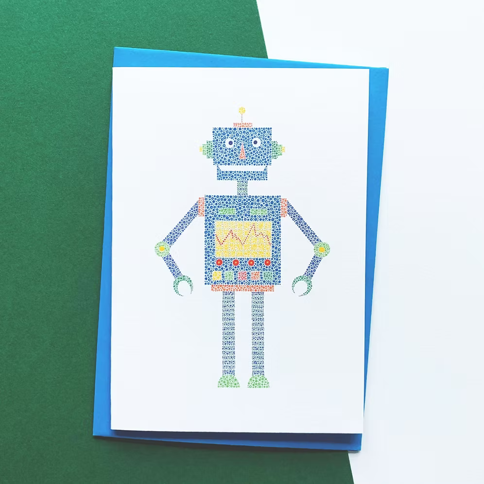 Robot card – Honey Dot Designs